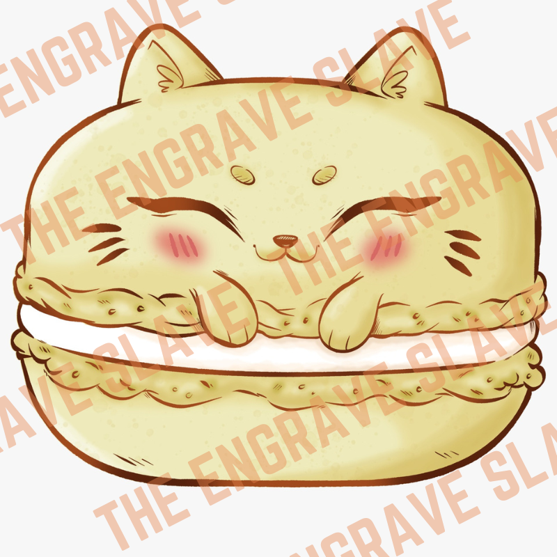 OC Mini Pillow - Cat Cafe - Yellow Cat Macaron